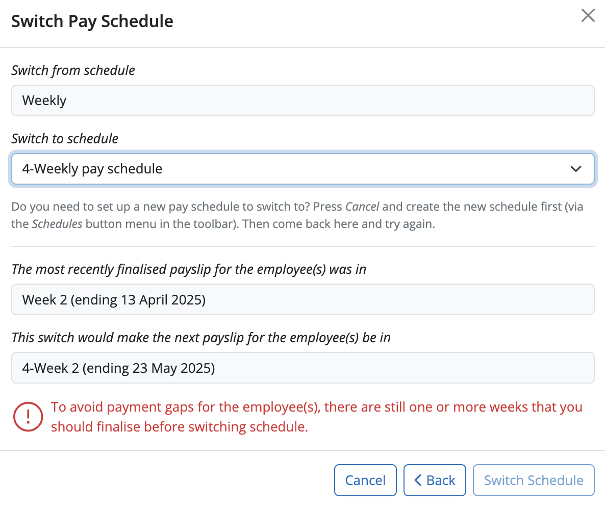 Switching an Employee's Pay Frequency – BrightPay UK