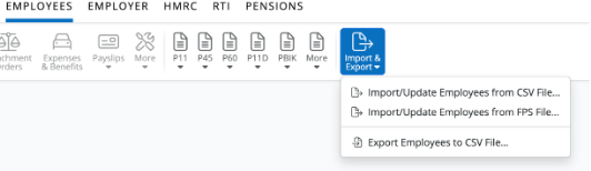 Importing from QuickBooks – using an FPS file – BrightPay UK