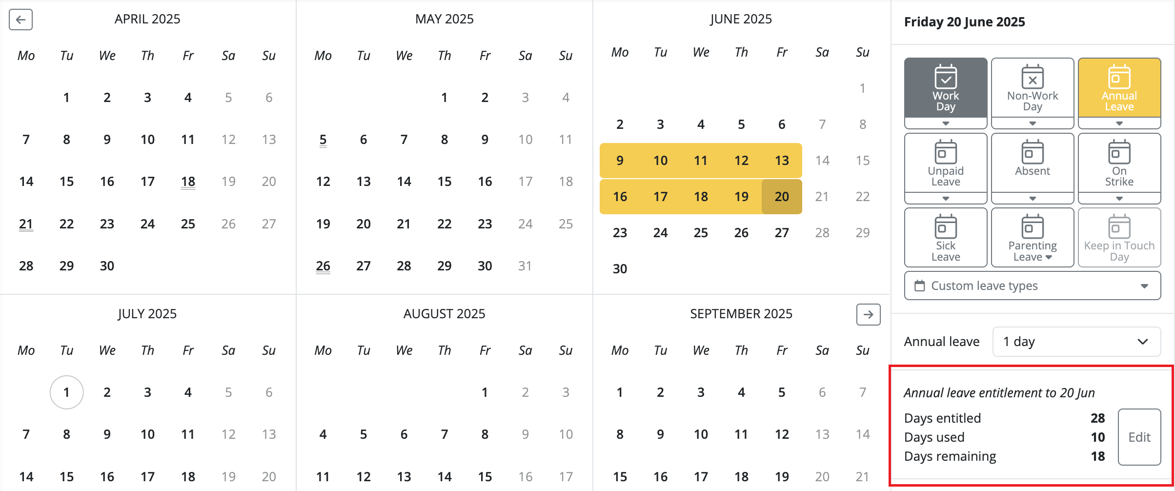 Employee Calendar - Overview – BrightPay UK
