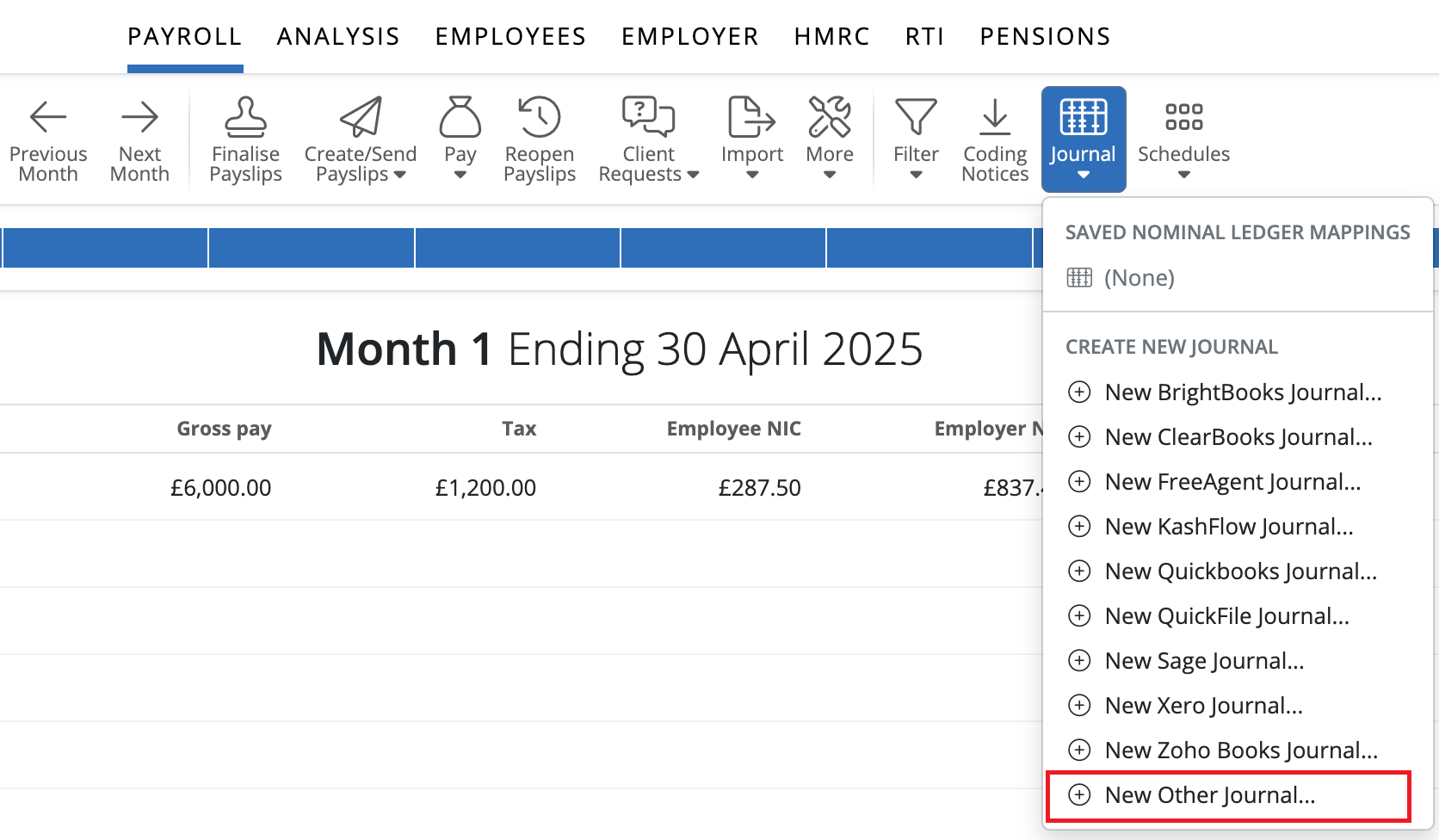 Creating a Generic Payroll Journal – BrightPay UK