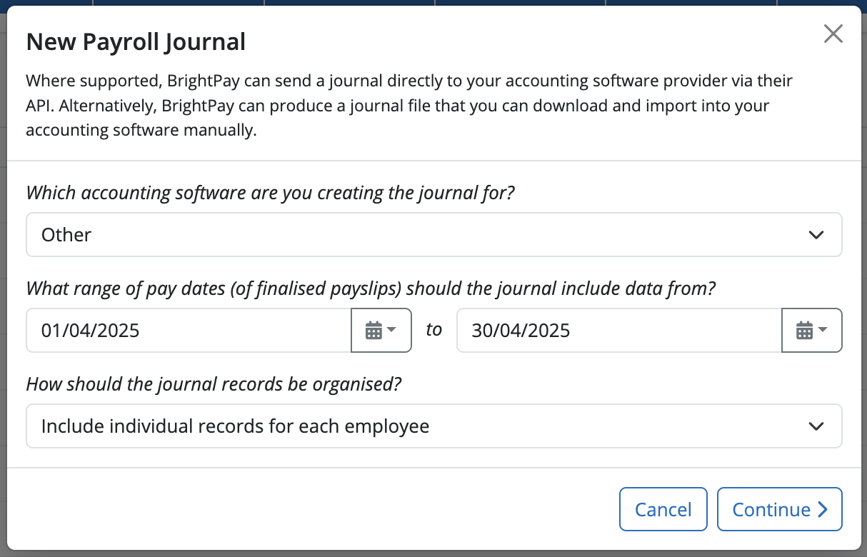 Creating a Generic Payroll Journal – BrightPay UK