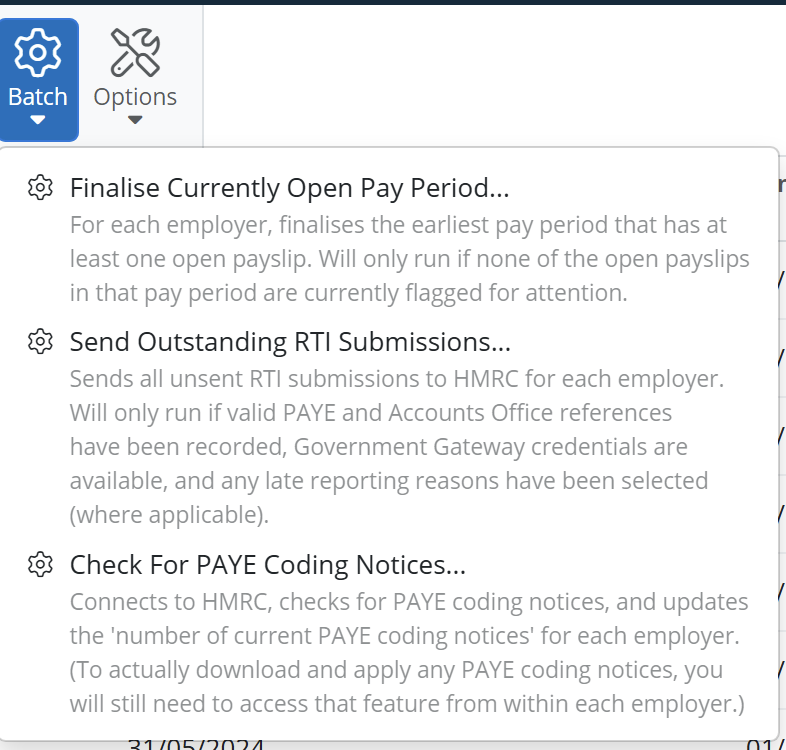 Batch send outstanding RTI submissions – BrightPay UK